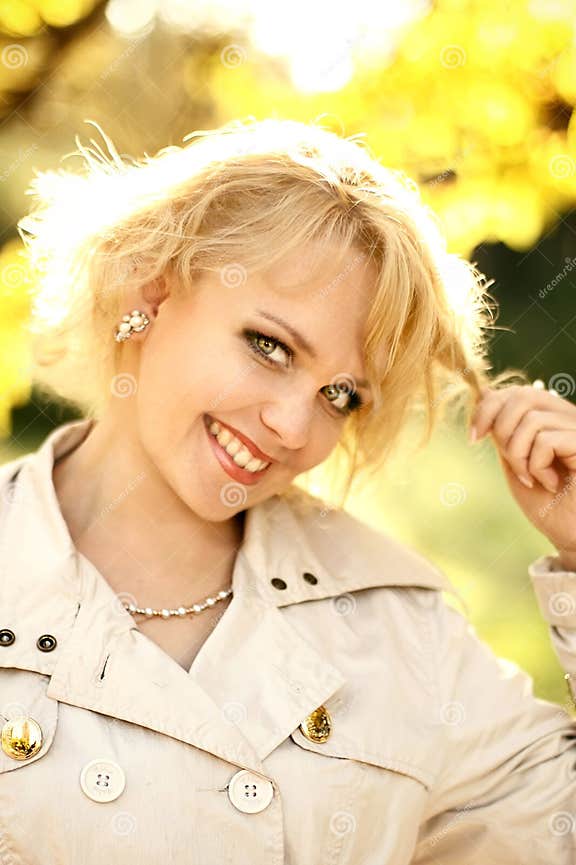 Portrait Of The Beautiful And Happy Blonde Stock Image Image Of Eyes Emotion 7163315