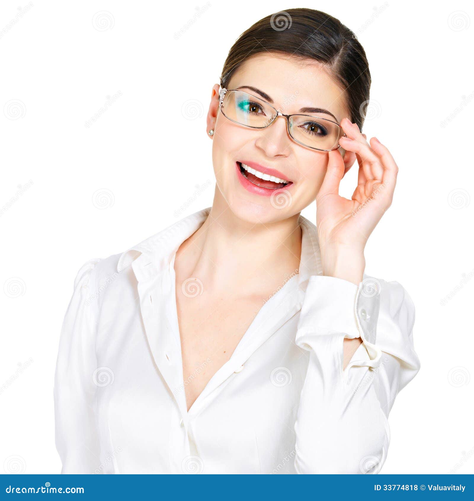 Portrait of the Beautiful Happy Woman in Glasses Stock Photo - Image of ... Portrait of the Beautiful Happy Woman in Glasses Stock Photo - Image of ...