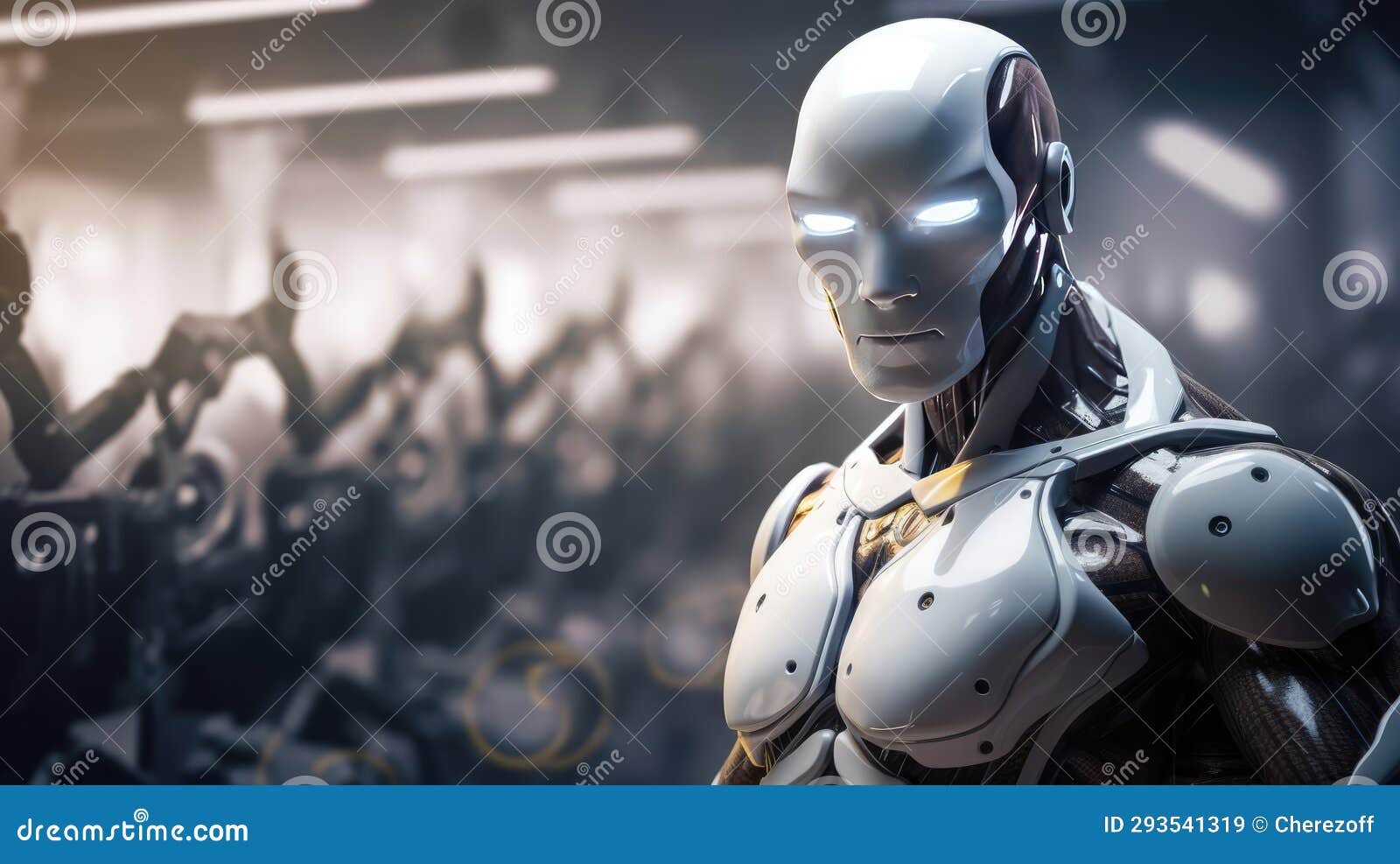 Portrait of a Beautiful Humanoid Robot Stock Image - Image of ...