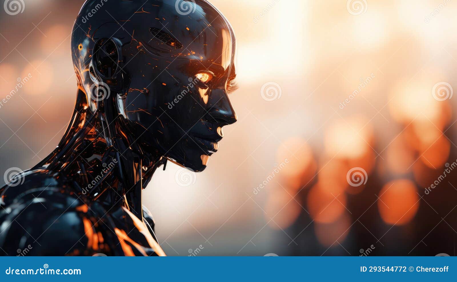 Portrait of a Beautiful Humanoid Robot Stock Photo - Image of ...