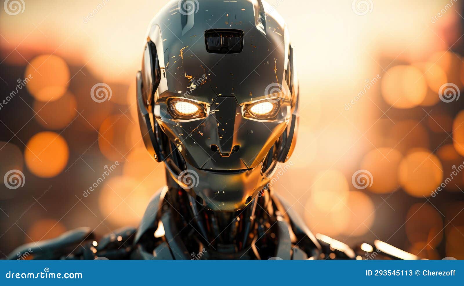 Portrait of a Beautiful Humanoid Robot Stock Image - Image of humanoid ...