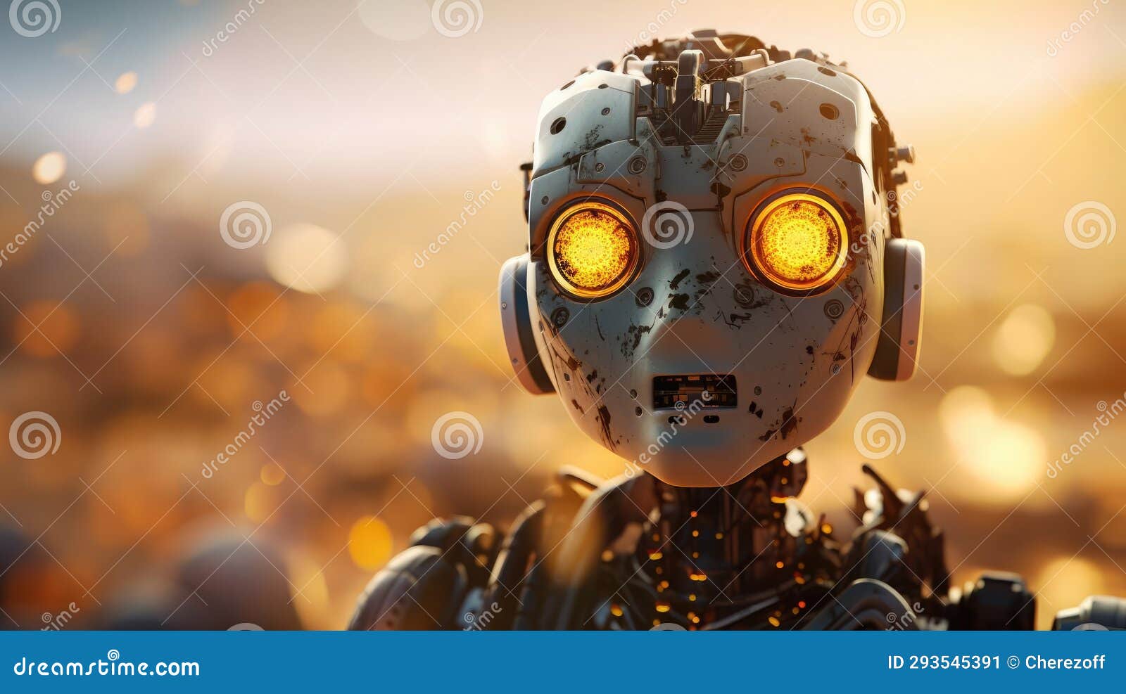 Portrait of a Beautiful Humanoid Robot Stock Image - Image of ...
