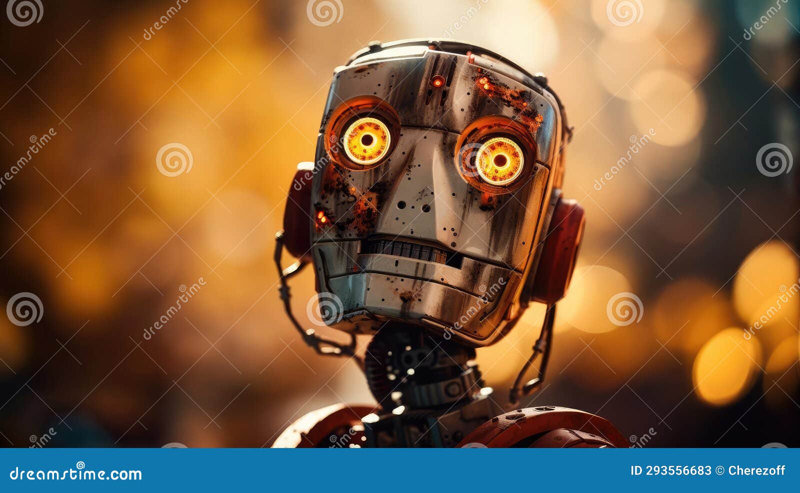 Portrait of a Beautiful Humanoid Robot Stock Image - Image of team ...