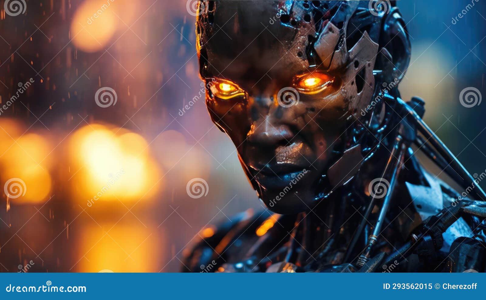 Portrait of a Beautiful Humanoid Robot Stock Image - Image of machine ...