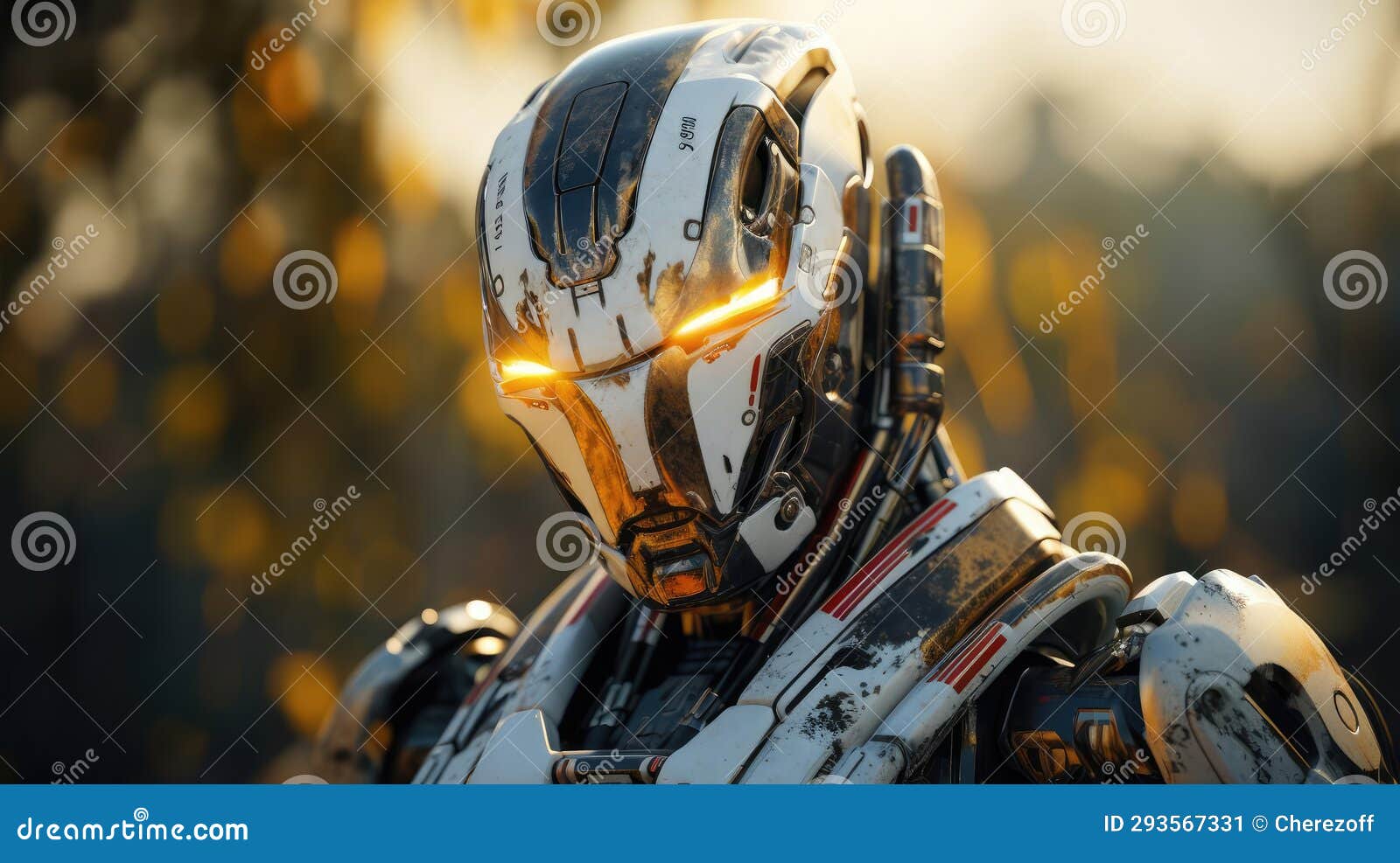 Portrait of a Beautiful Humanoid Robot Stock Image - Image of modern ...