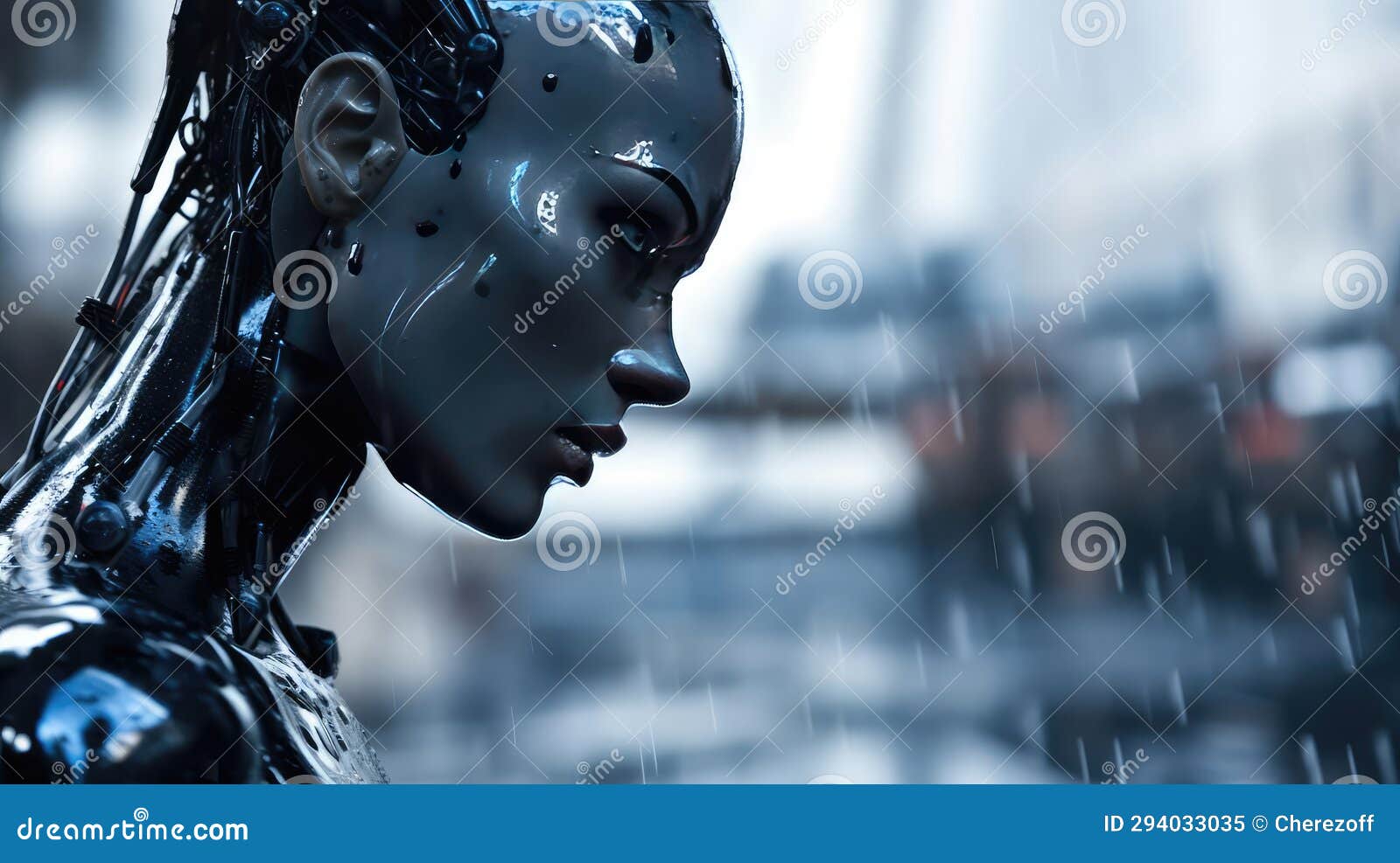 Portrait of a Beautiful Humanoid Robot Stock Image - Image of human ...