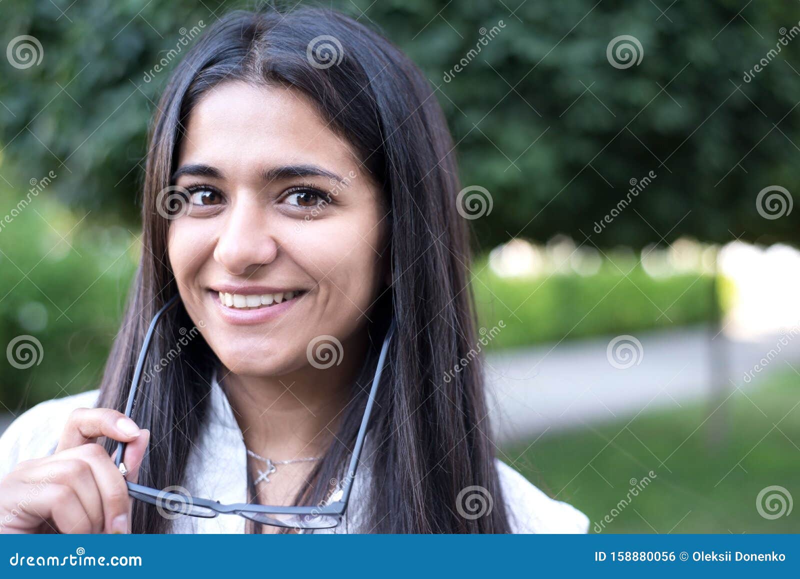 Portrait Of A Beautiful Indian Girl Business Woman Smiling While
