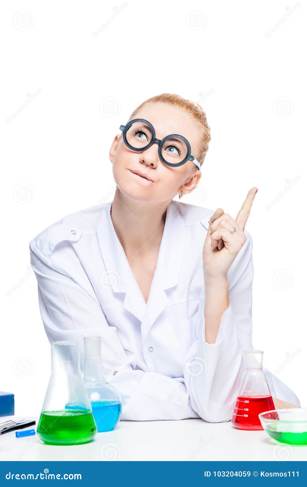Portrait of a Beautiful Lab Assistant with Glasses Stock Image - Image ...