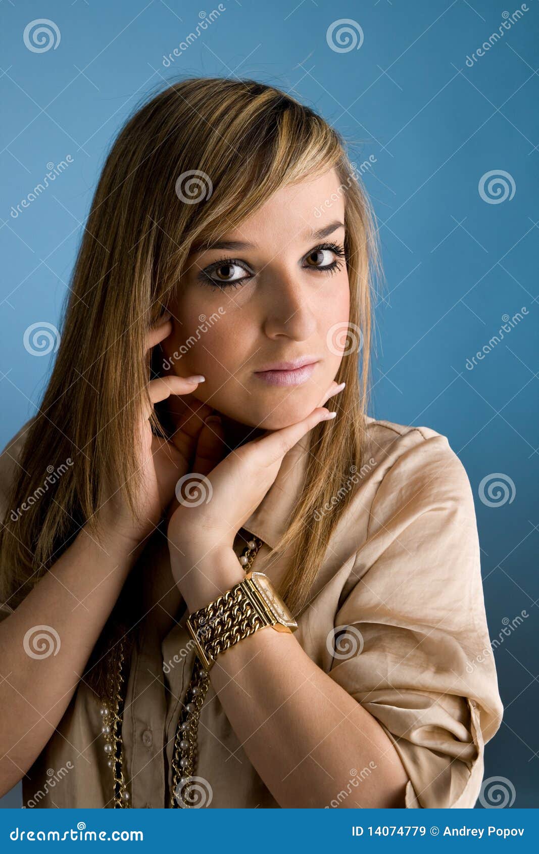 Portrait of beautiful lady stock image. Image of sitting - 14074779