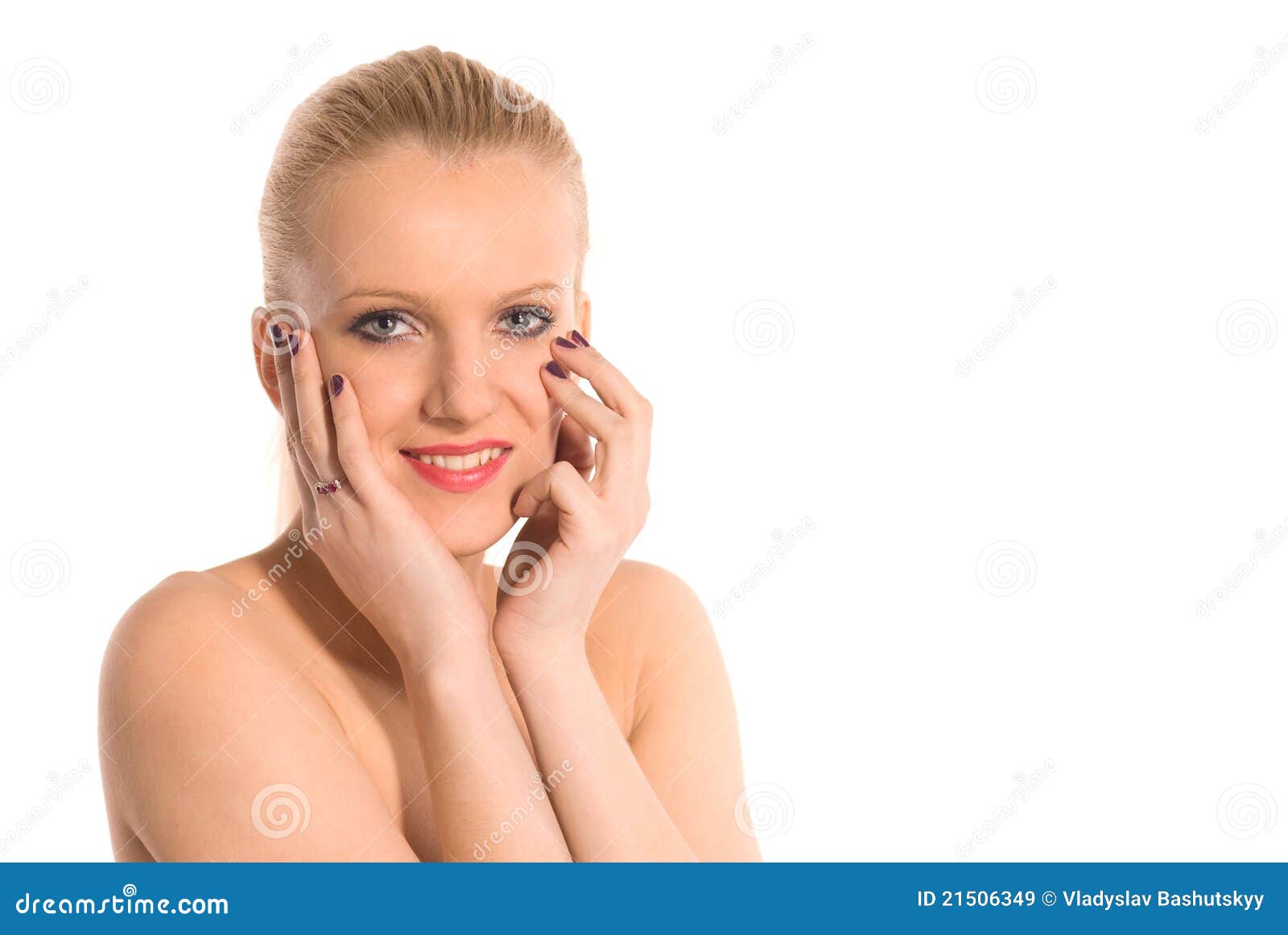 Portrait of beautiful lady stock image. Image of makeup - 21506349