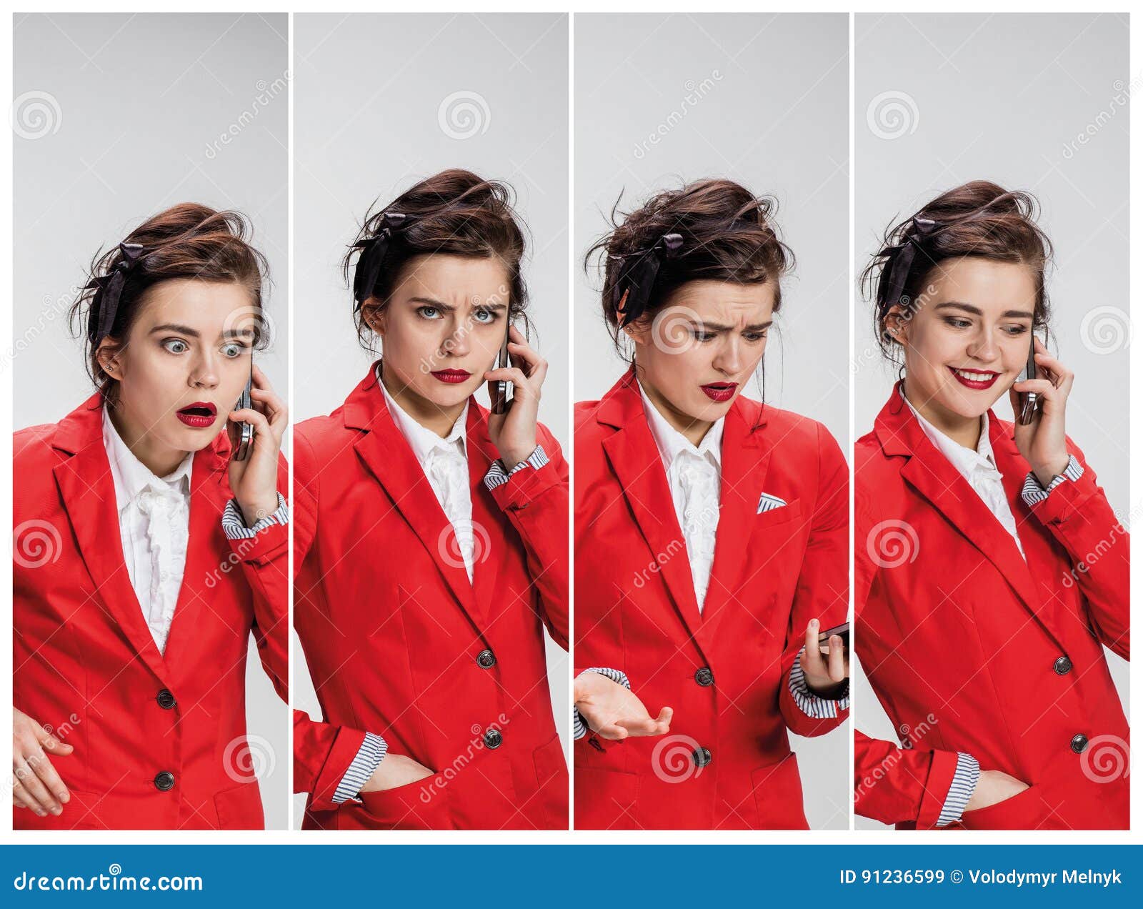 Portrait of Beautiful Lady with Mobile Phone Stock Image - Image of ...