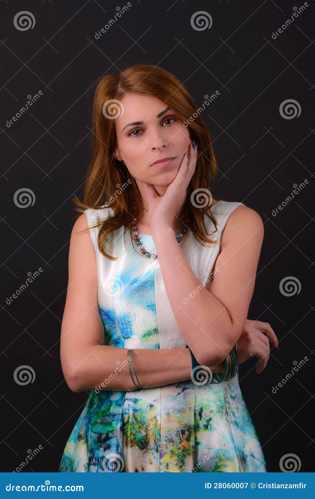 Portrait of a Beautiful Lady in Studio Stock Image - Image of cheerful ...