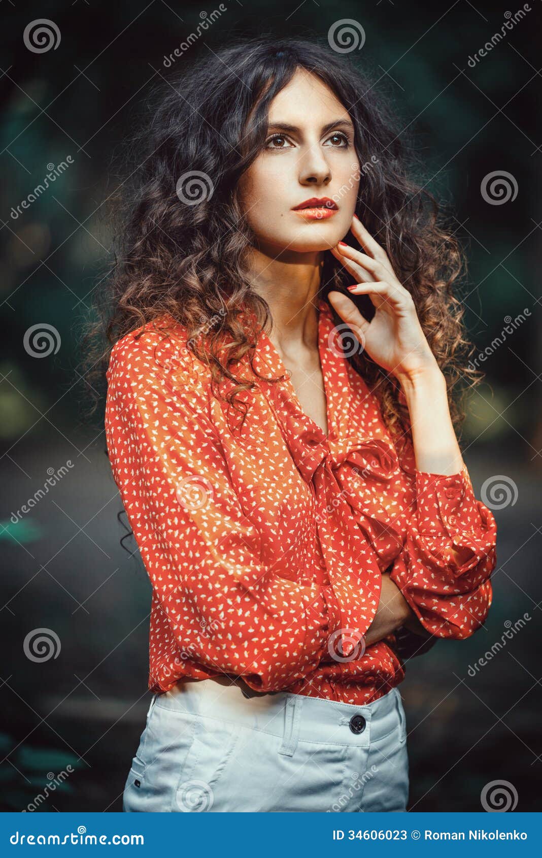 Portrait of a Beautiful Lady Stock Image - Image of flirt, happy: 34606023