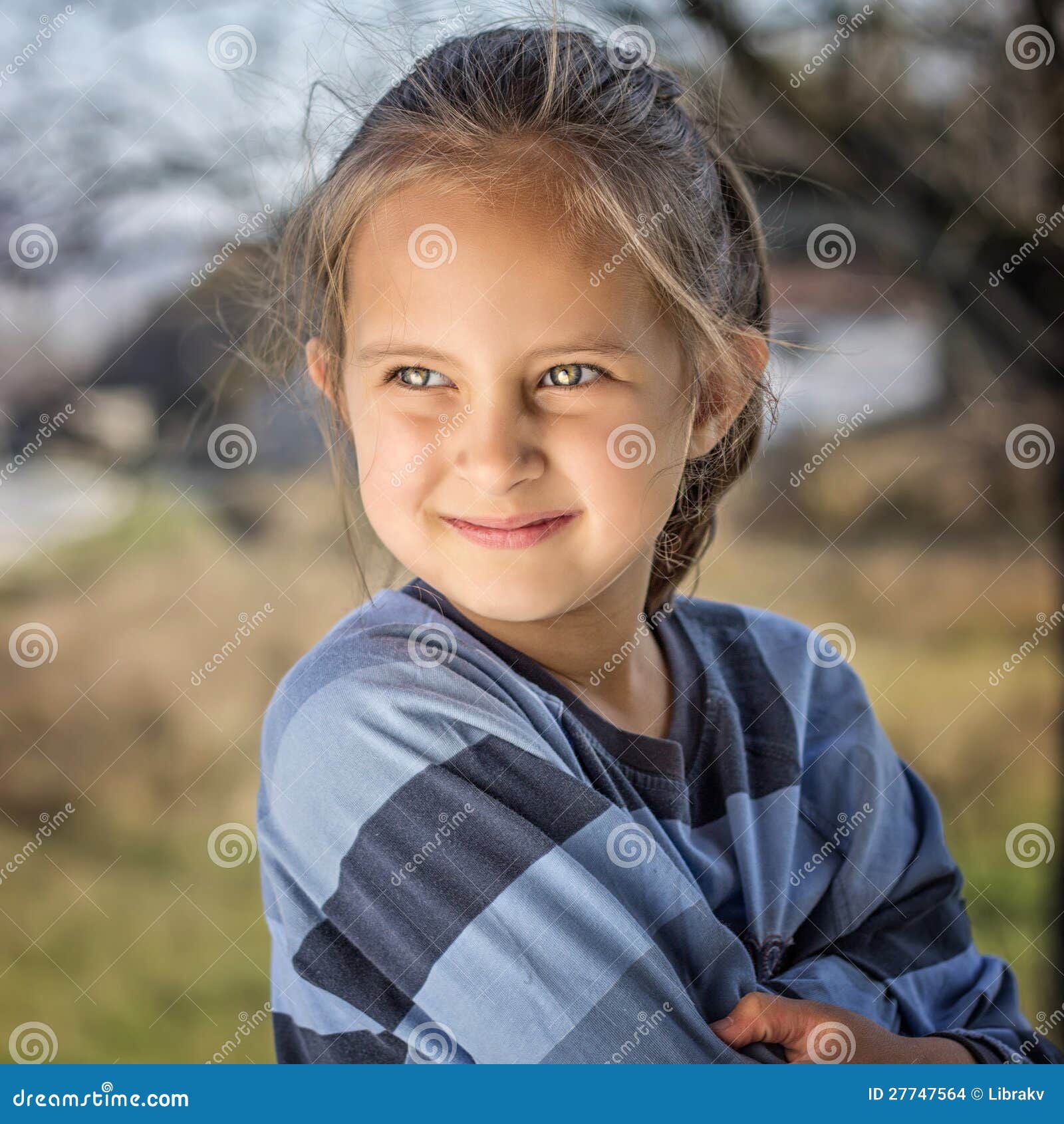 Portrait of a Beautiful Liitle Girl Stock Photo - Image of hair ...