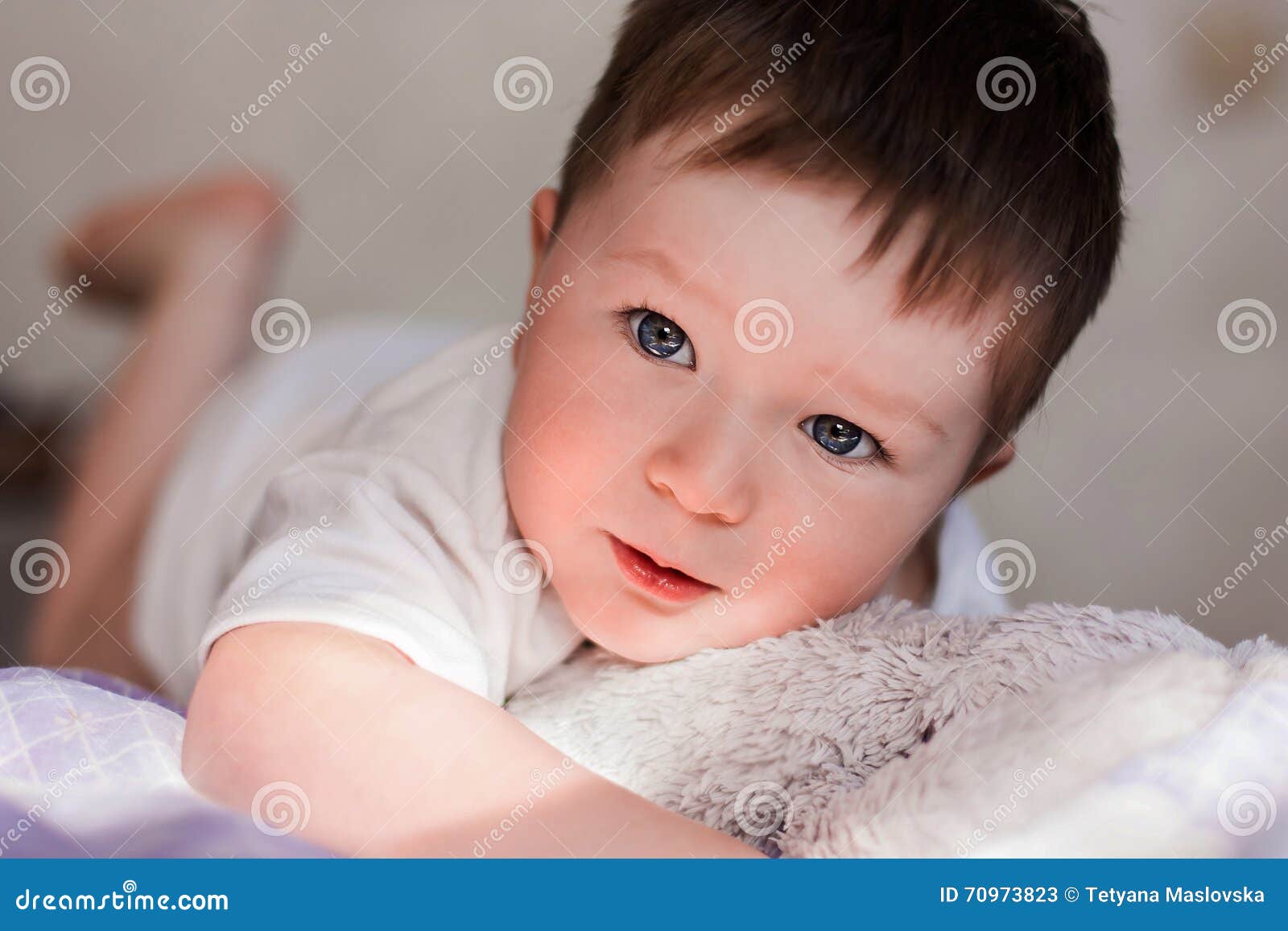 Portrait of Beautiful Little Boy Inside Stock Image - Image of ...
