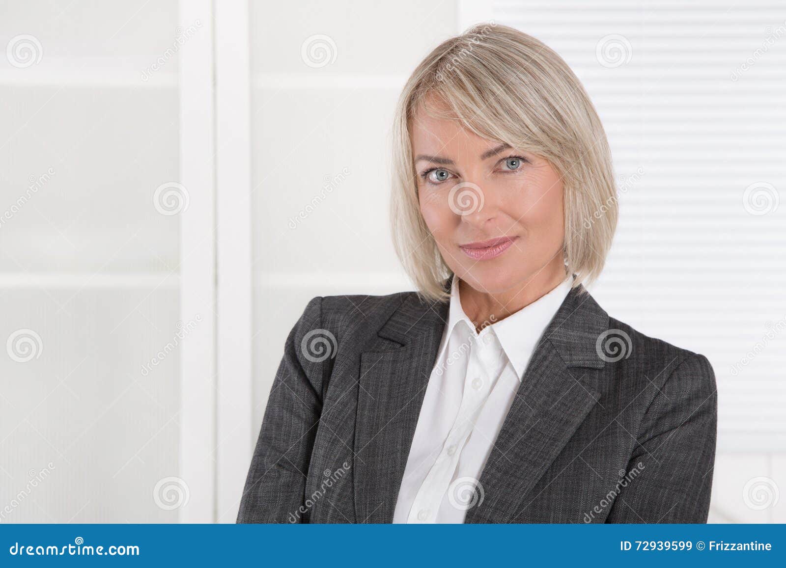 Portrait Beautiful Middle Aged Isolated Businesswoman Stock Image