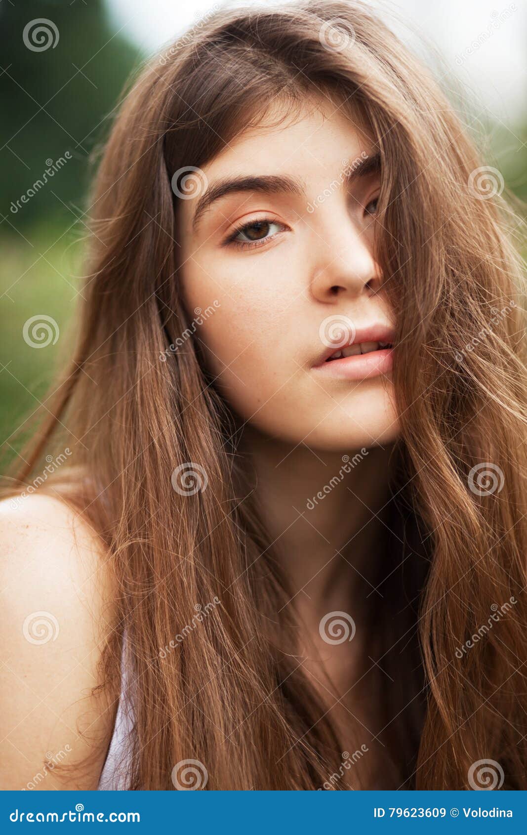Portrait of Beautiful Natural Woman Stock Image - Image of beauty ...