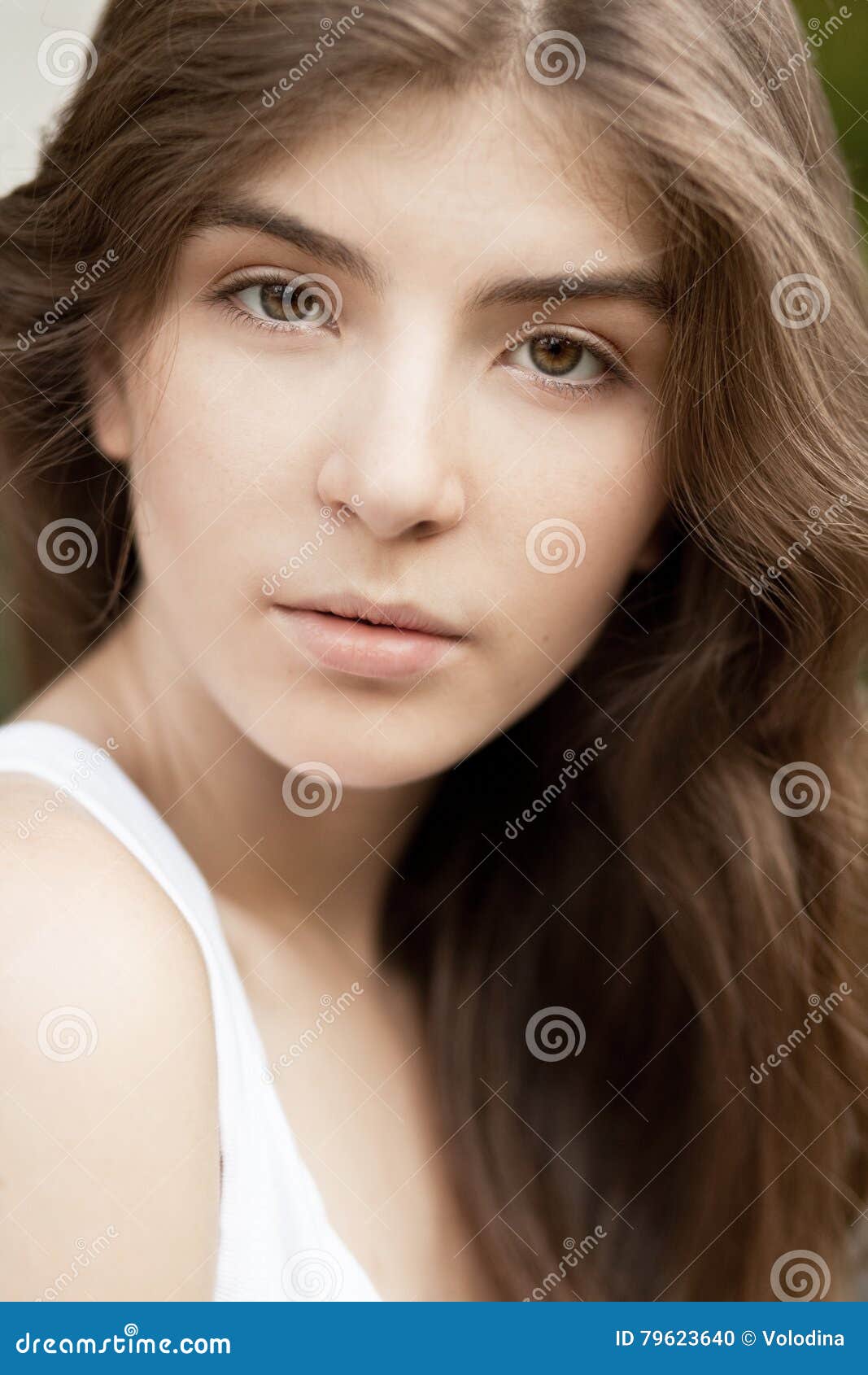 Portrait of Beautiful Natural Woman Stock Photo - Image of hair ...