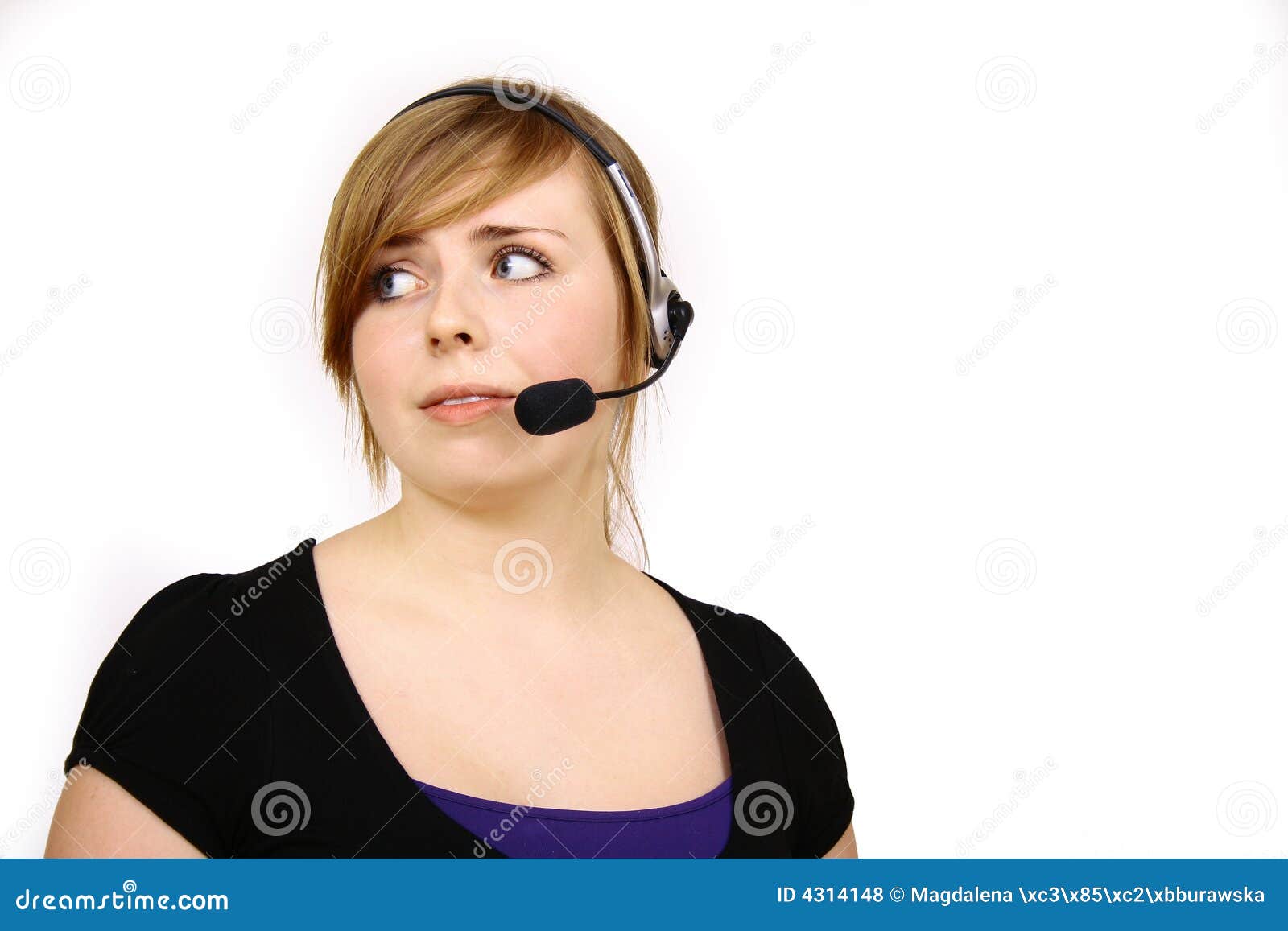 Portrait of Beautiful Operator Stock Photo - Image of agent, center ...