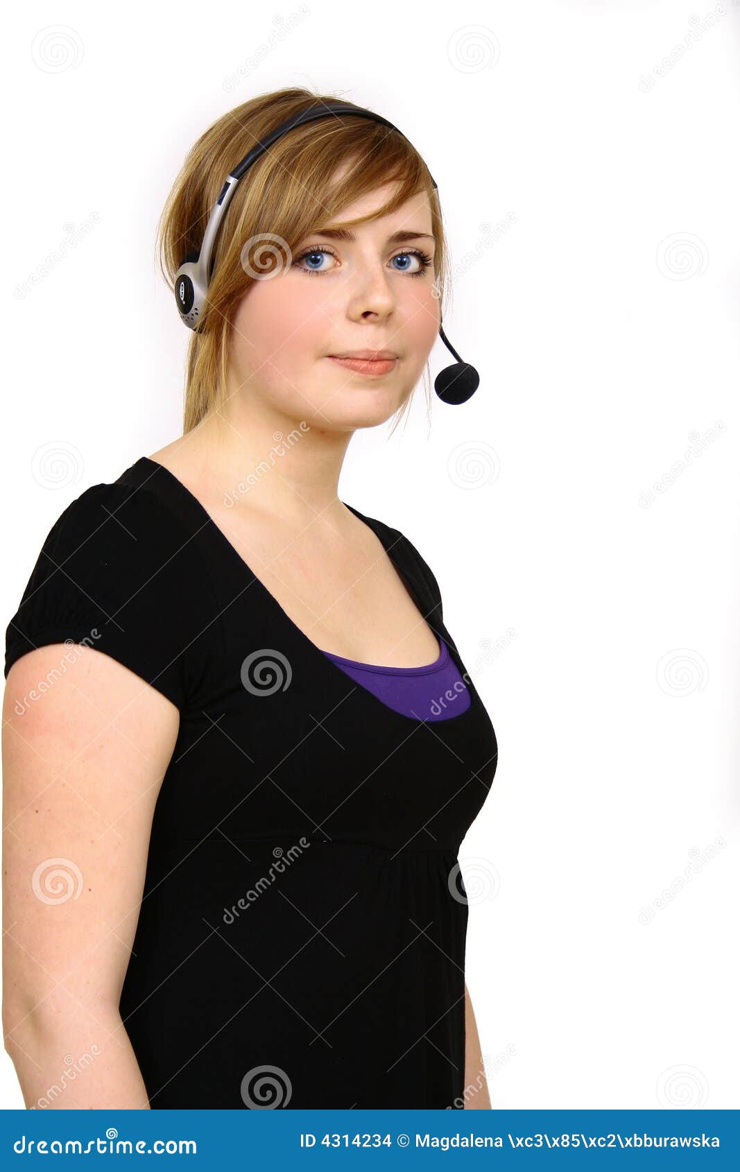 Portrait of Beautiful Operator Stock Photo - Image of call, phone: 4314234