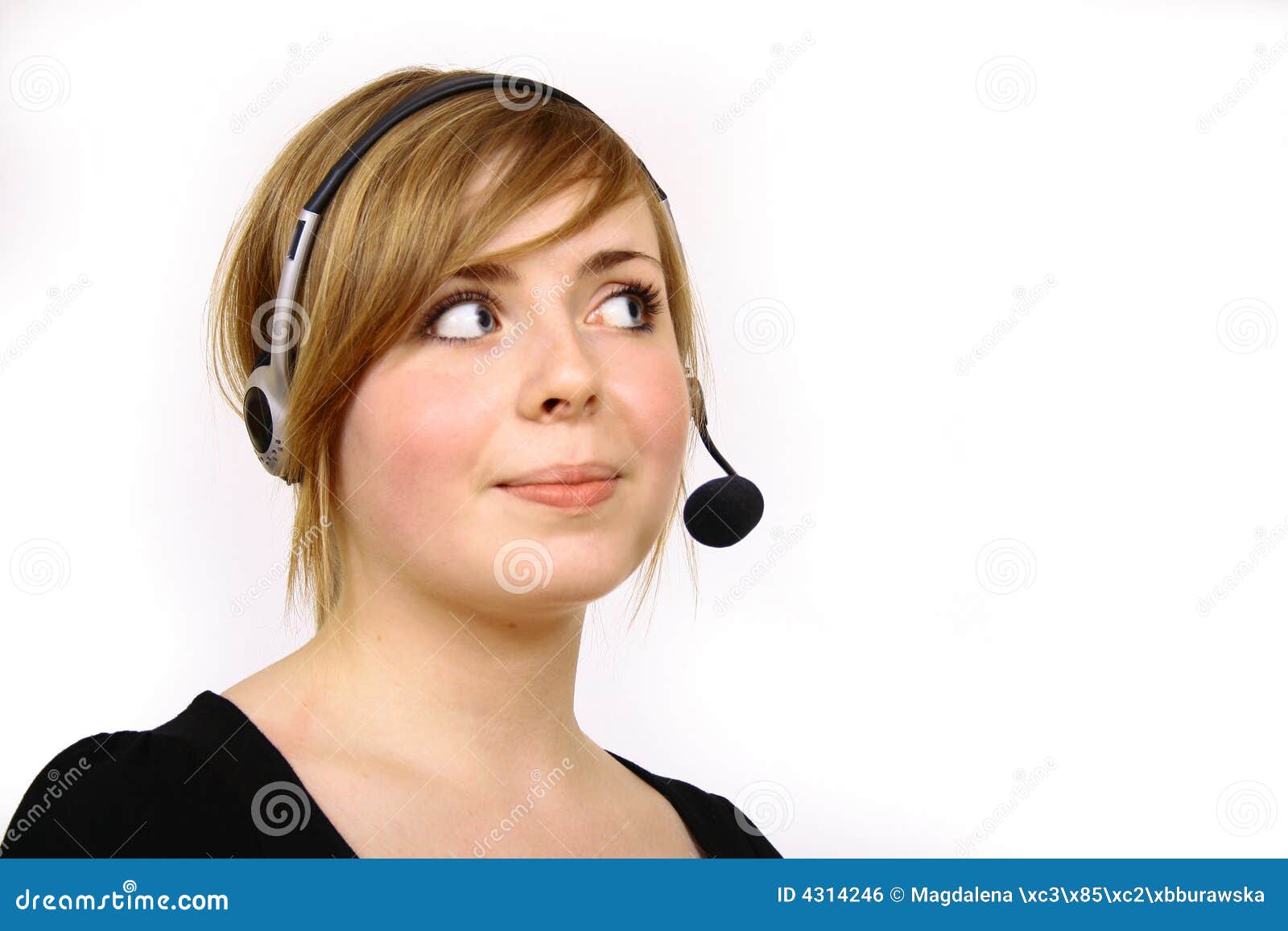 Portrait of Beautiful Operator Stock Photo - Image of assistant, office ...