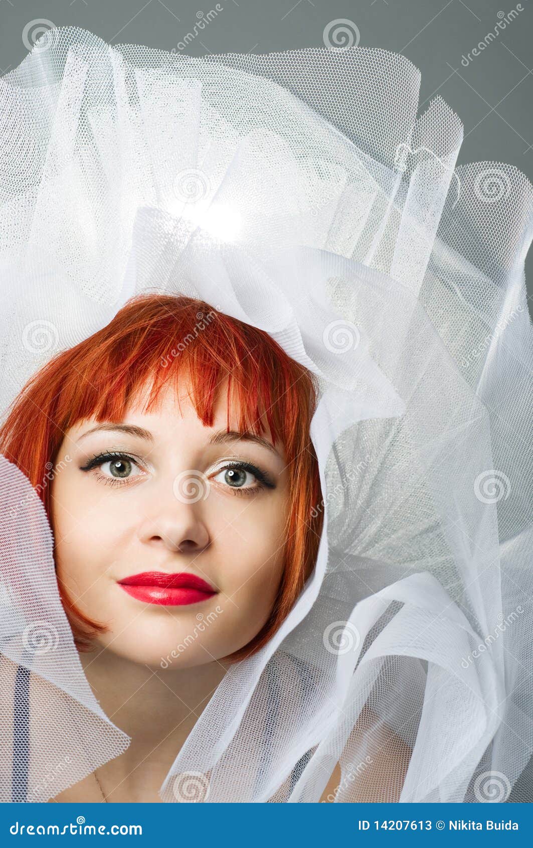 Portrait of Beautiful Red Woman Stock Image - Image of person, female ...