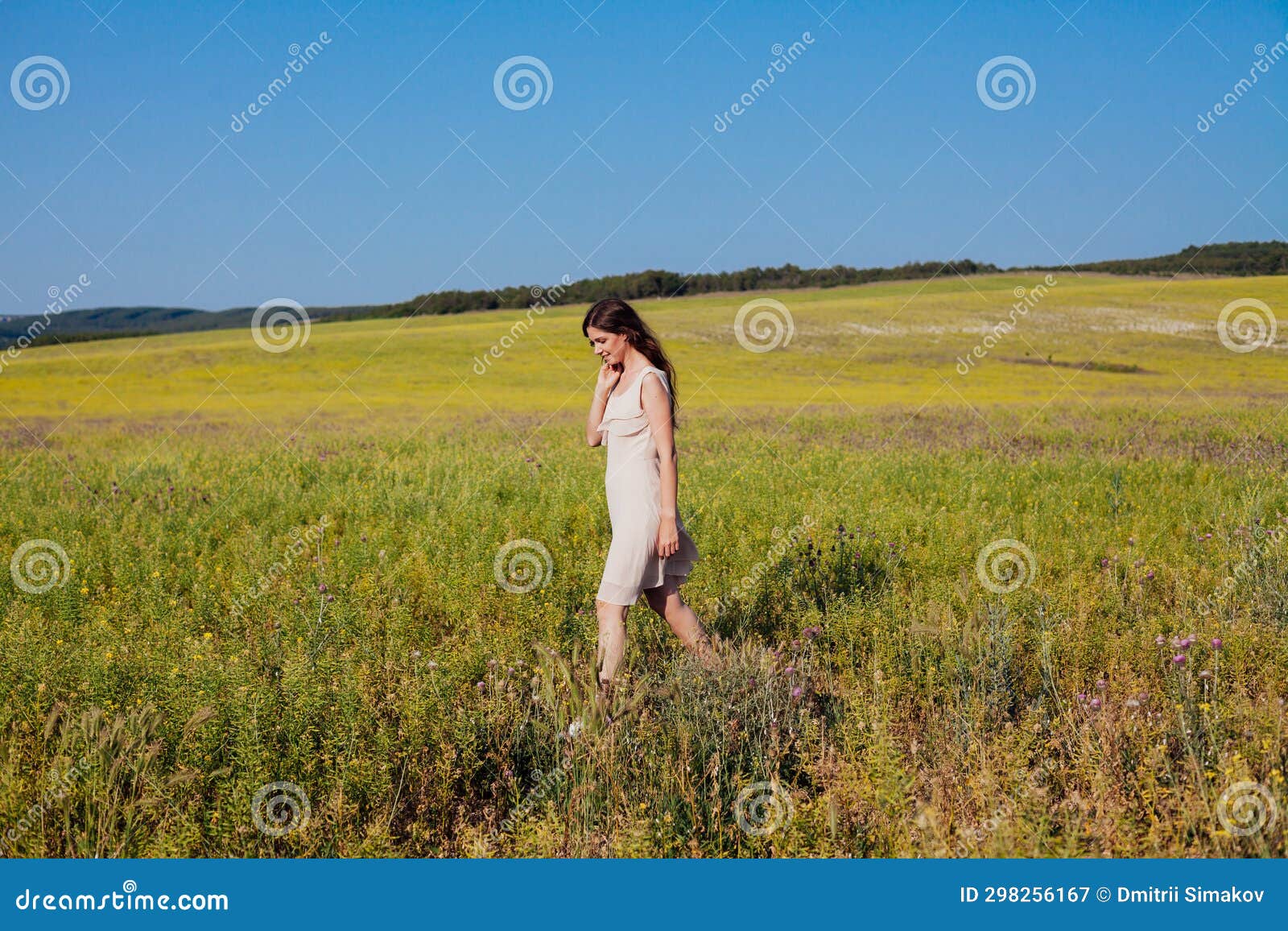 Portrait of a Beautiful Rural Girl in a Rural Field Stock Image - Image ...