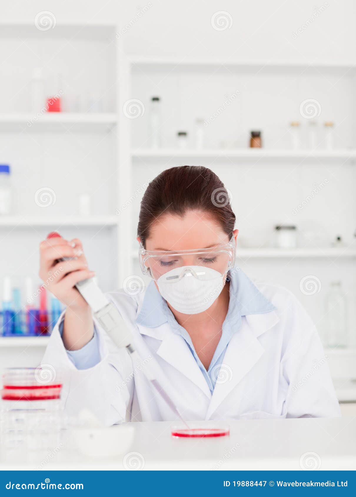 Portrait of Beautiful Scientist Preparing Sample Stock Image - Image of ...