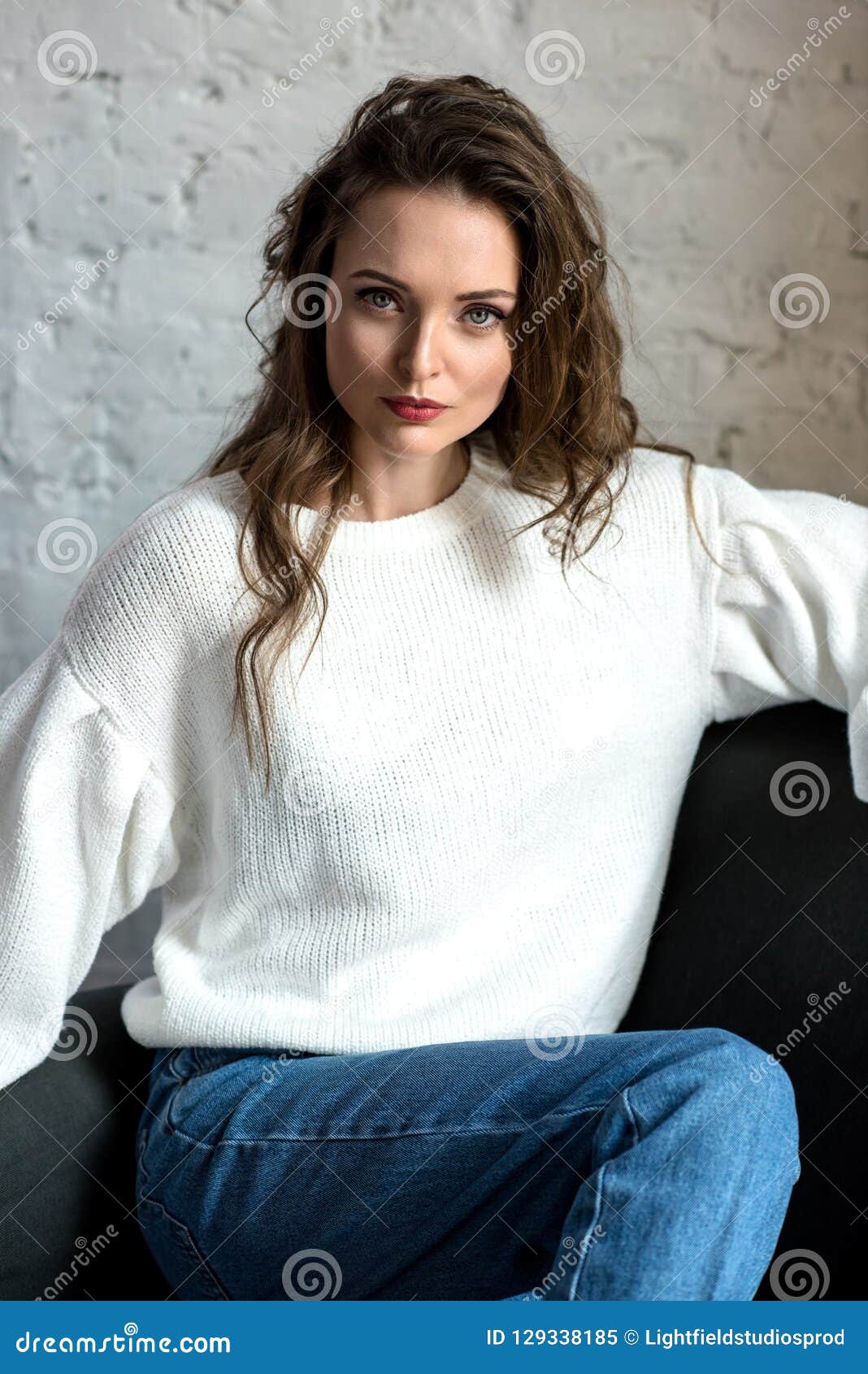 Portrait Of Beautiful Sensual Brunette Girl Stock Image Image Of