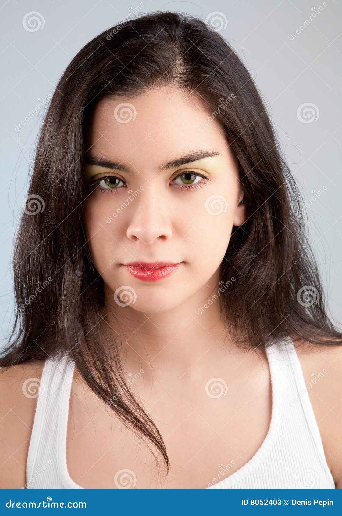 Portrait of a Beautiful and Serious Young Woman Stock Image - Image of ...