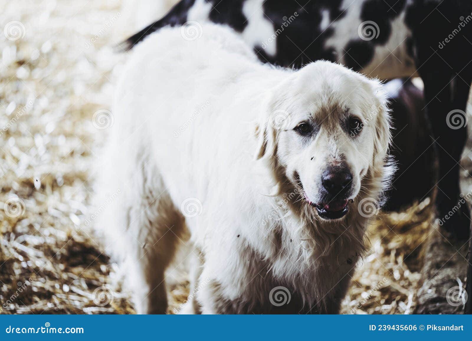 Portrait of a Shepherd Dog Patou in a Sheepfold Stock Photo - Image of ...