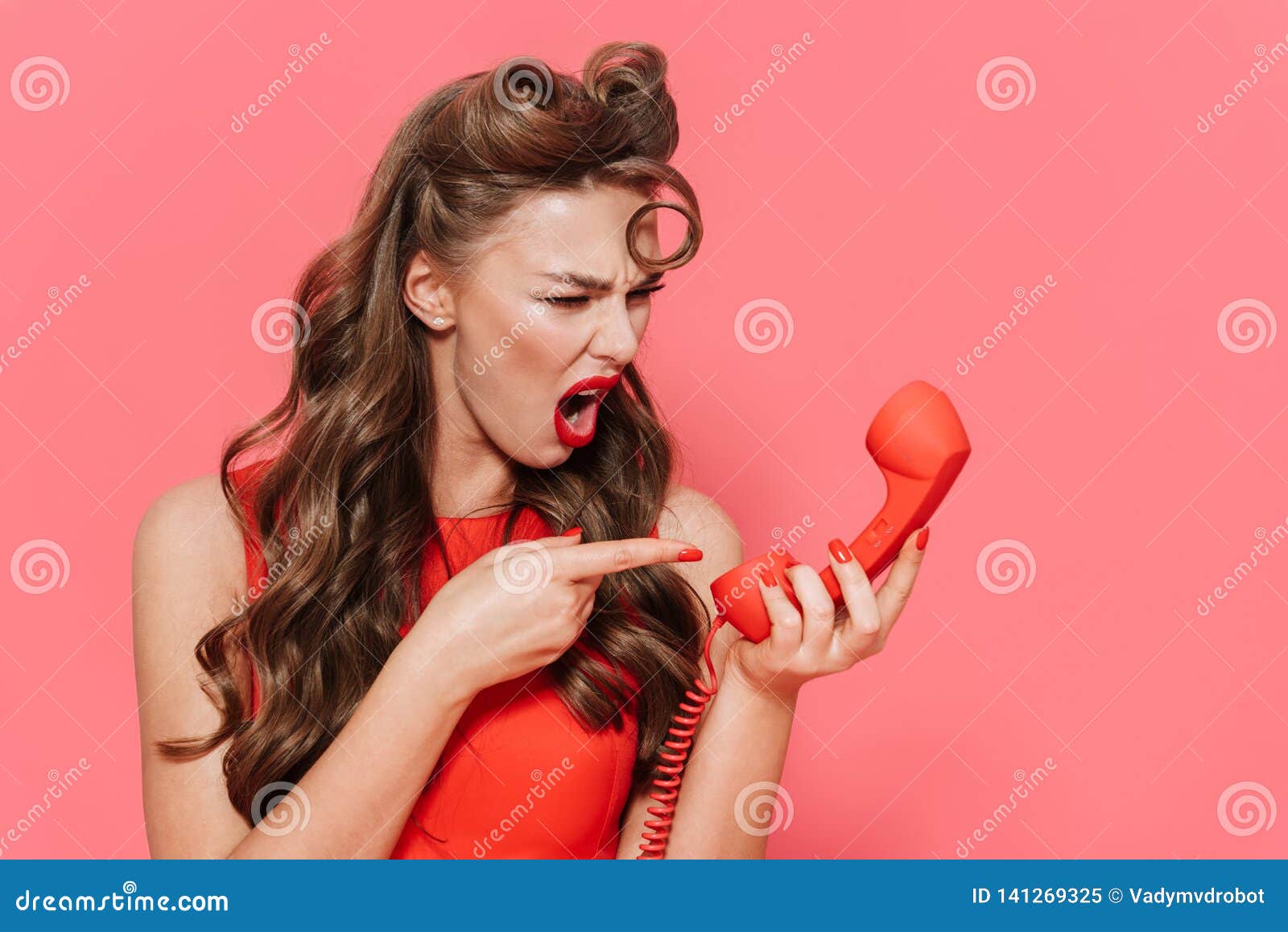 Portrait Of A Beautiful Shocked Young Pin Up Girl Stock Image Image Of People Beautiful