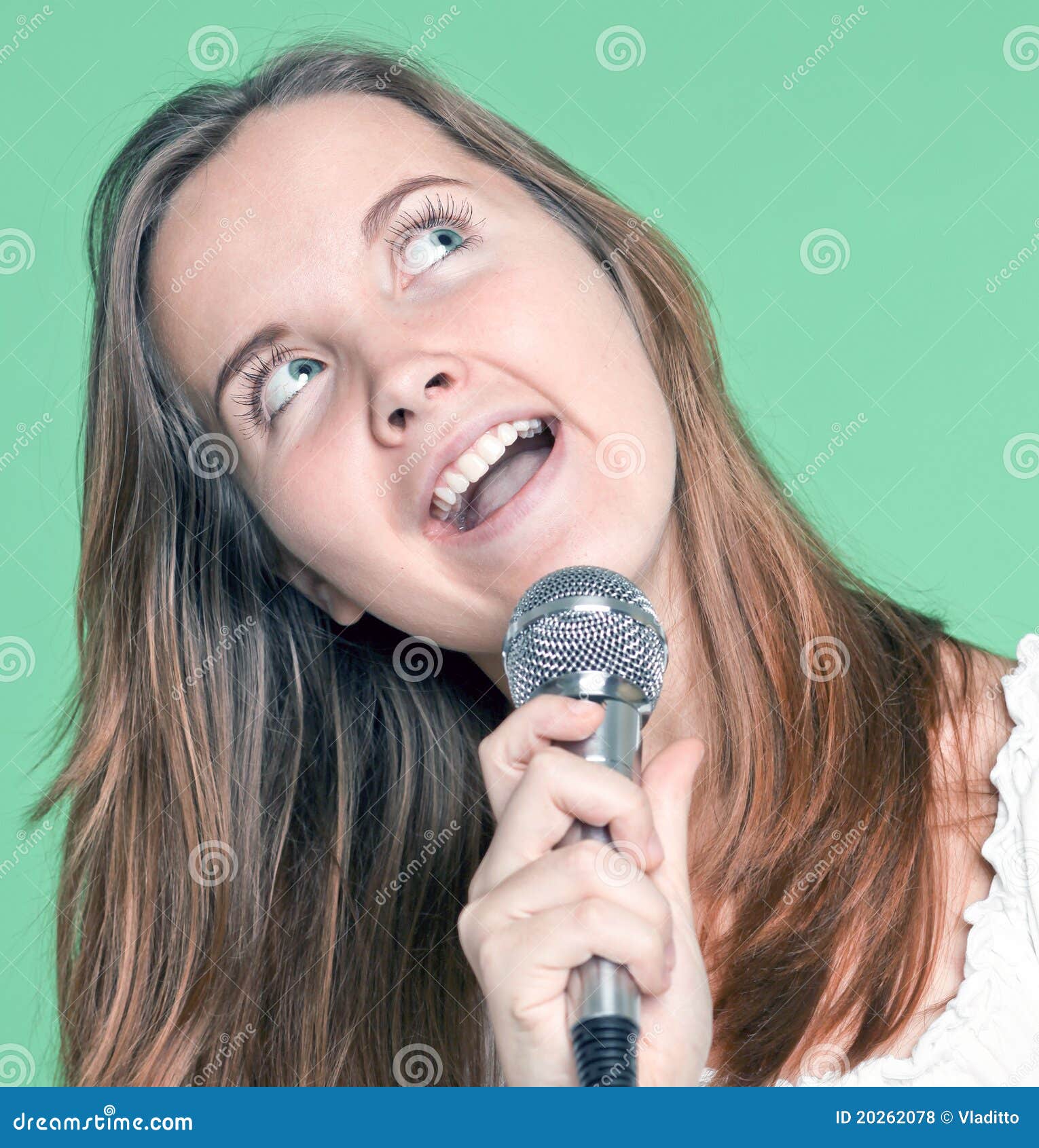 Portrait of Beautiful Singer Girl Stock Photo - Image of fashion, music ...