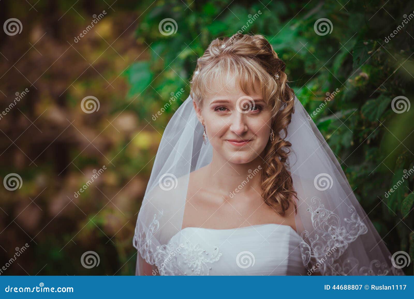 Portrait of a Beautiful Smiling Bride Stock Image - Image of nature ...