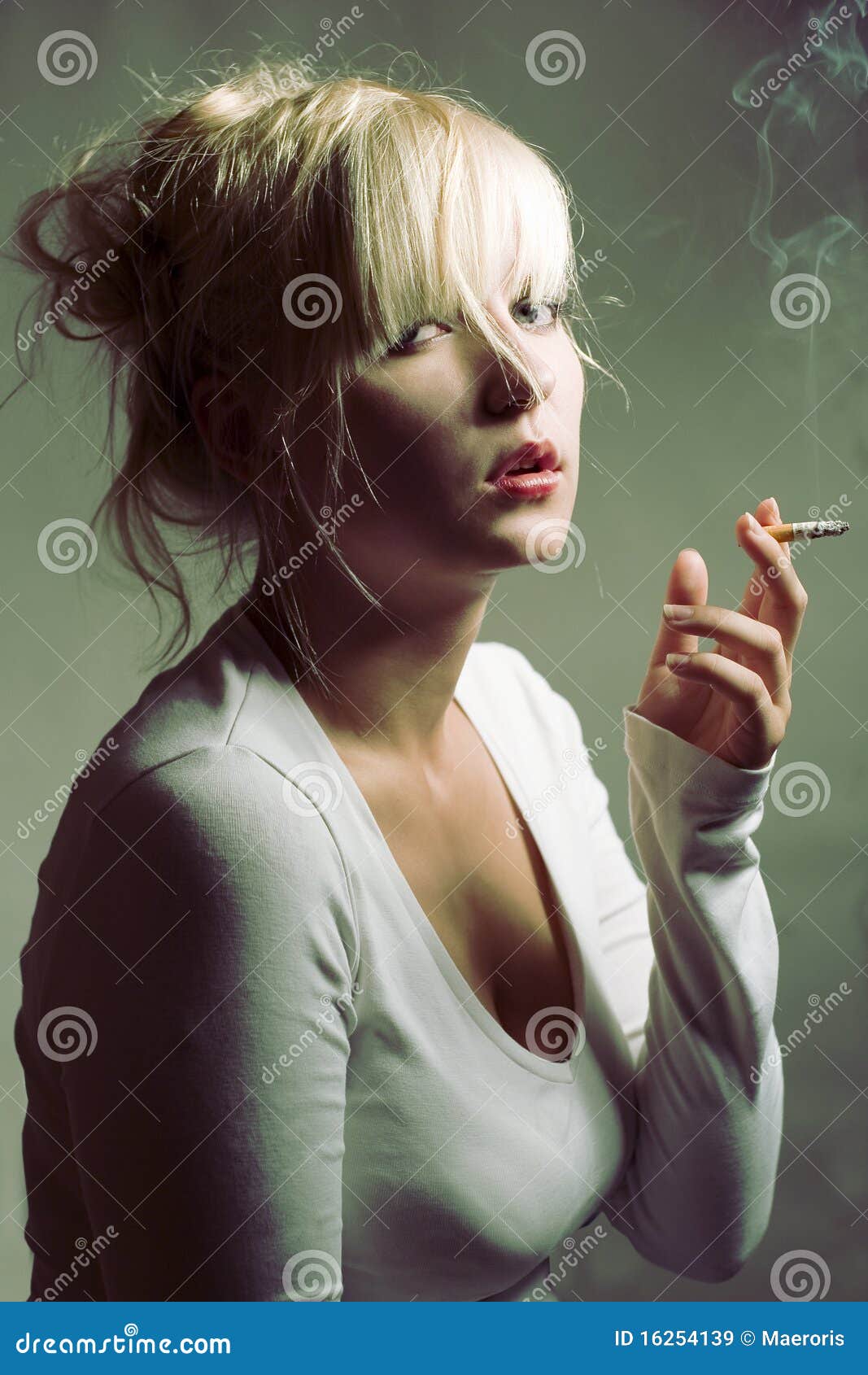 Portrait of Beautiful Smoking Woman Stock Image - Image of design ...