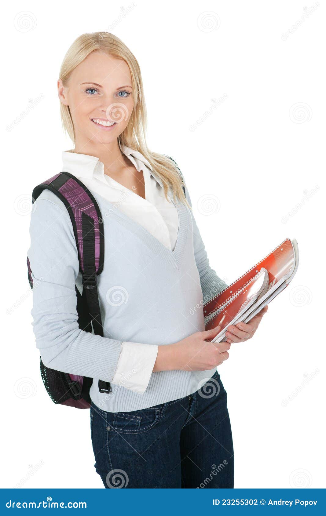 Portrait of Beautiful Student Girl Stock Photo - Image of person ...