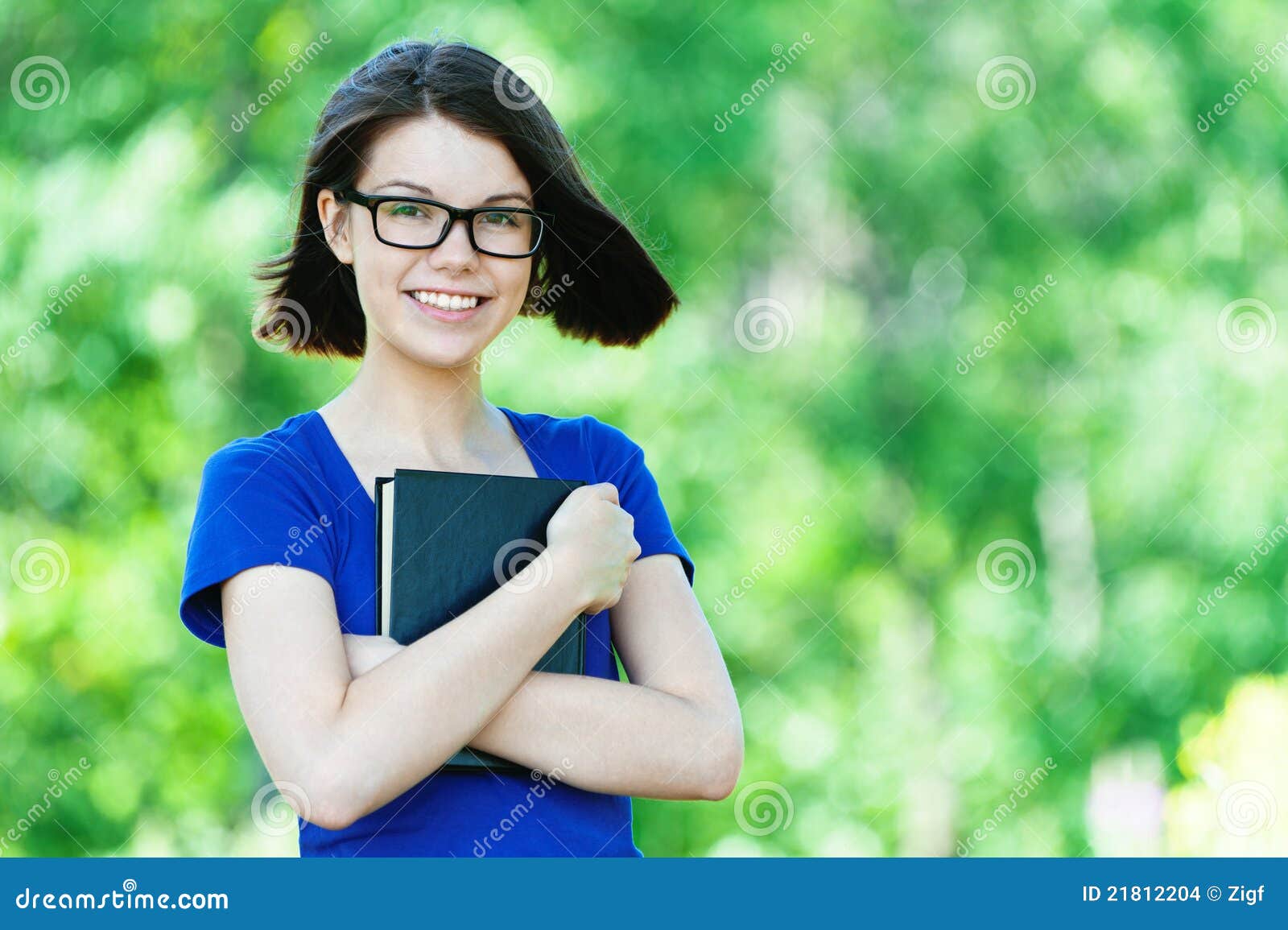 Portrait Beautiful Student Glasses Stock Photo - Image of autodidact ...