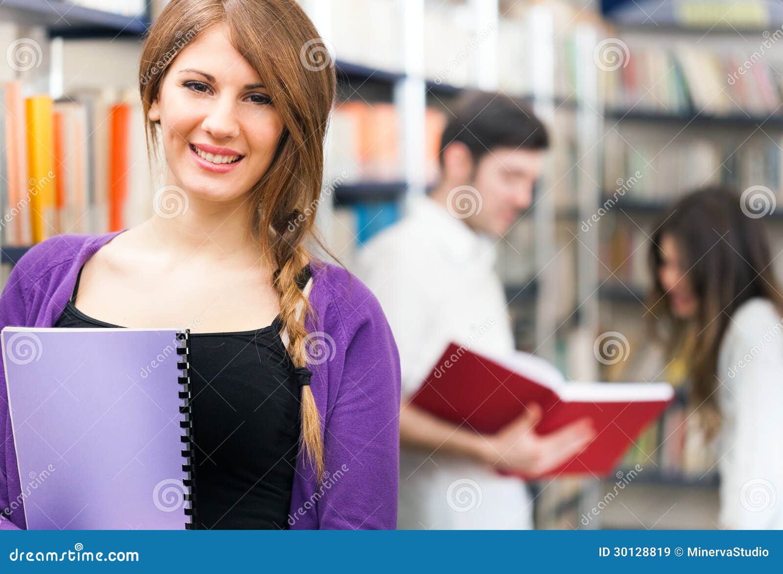 Student portrait stock image. Image of female, indoor - 30128819