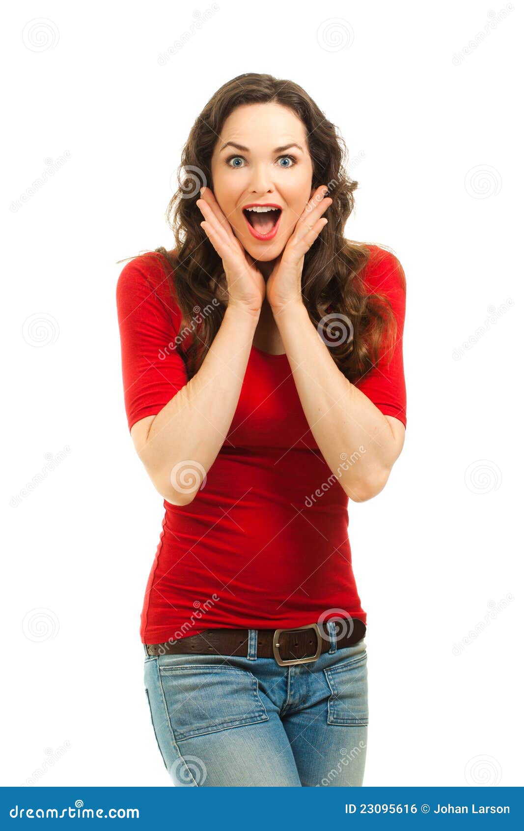 Portrait of Beautiful Surprised Stock Photo - Image of pretty, cute ...