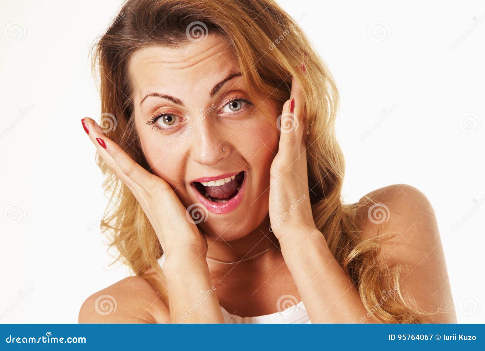 Portrait of Beautiful Surprised Young Woman Body Language, Gest Stock ... Portrait of Beautiful Surprised Young Woman Body Language, Gest Stock ...