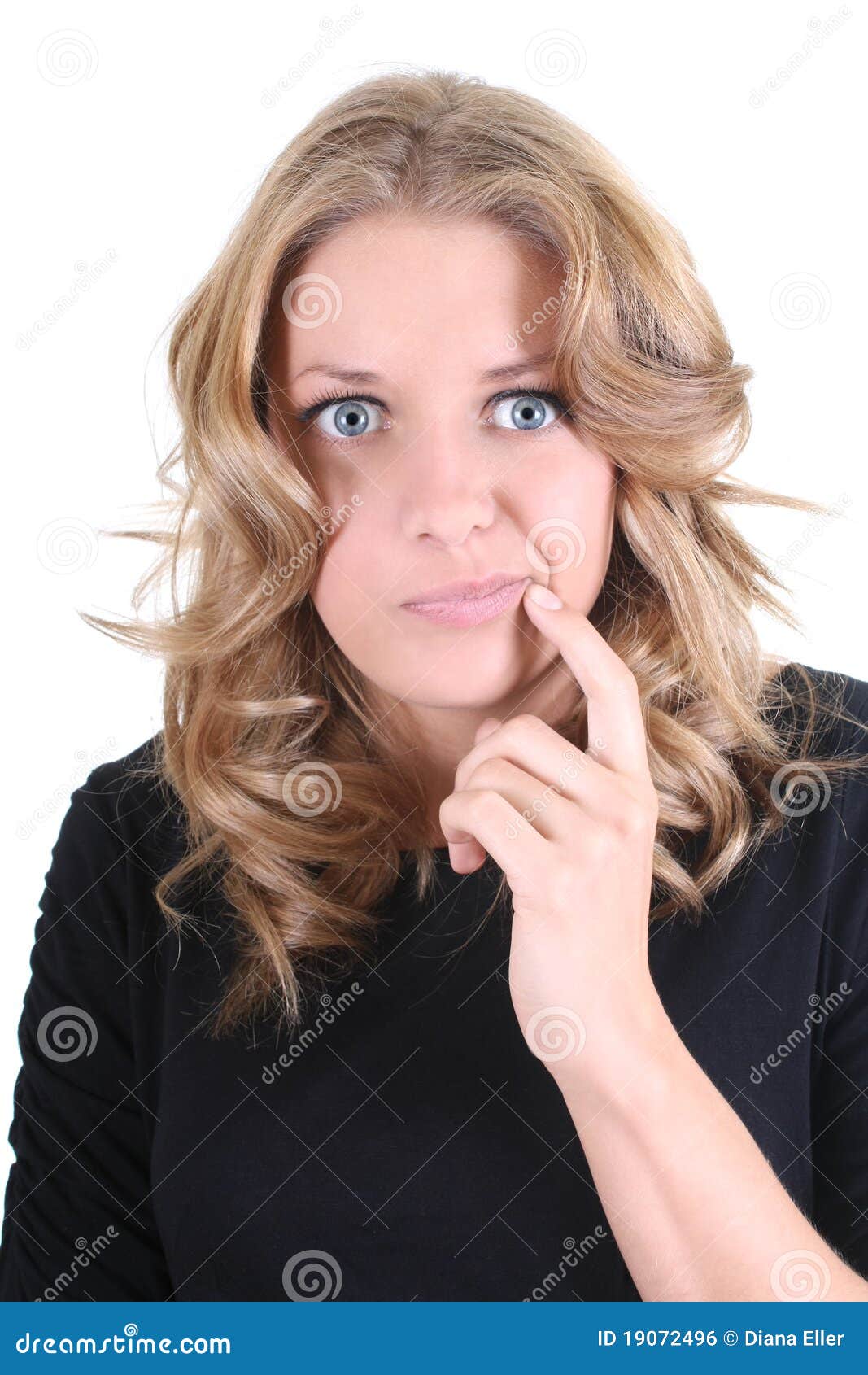 Portrait of Beautiful Thinking Stock Photo - Image of interested ...