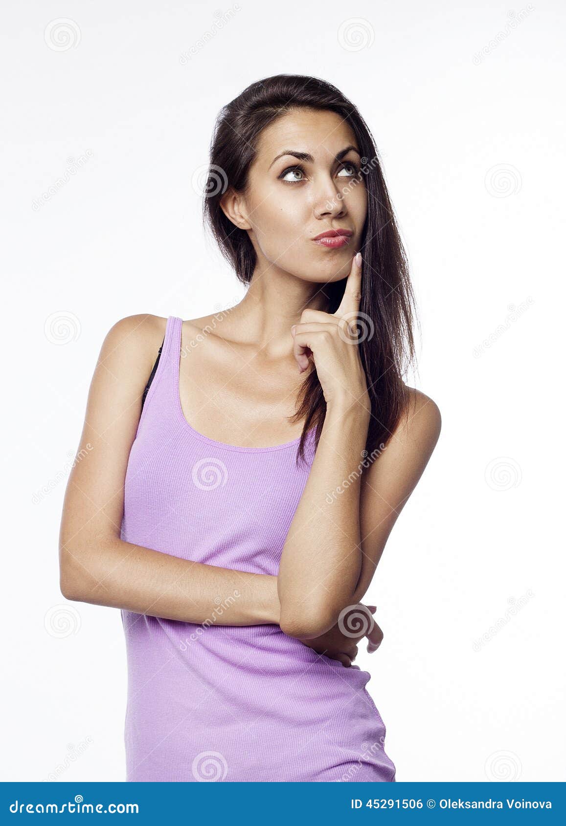 Portrait of Beautiful Thoughtful Woman Stock Photo - Image of caucasian ...