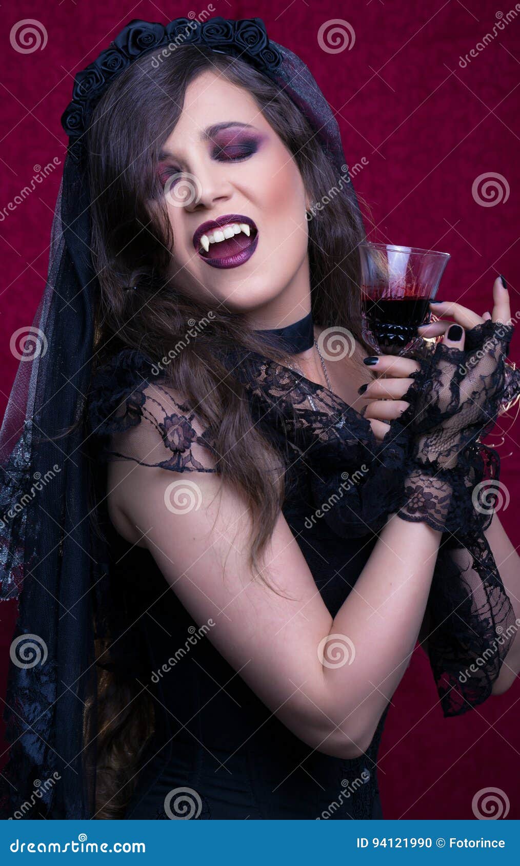 Portrait of a Beautiful Vampire Woman Stock Photo - Image of model ...