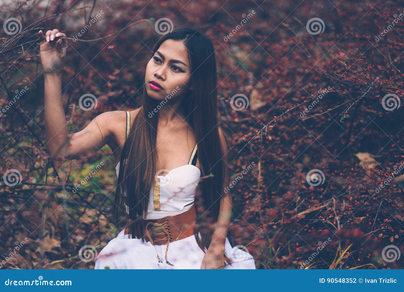 Portrait of Beautiful Wiccan Girl in the Forest Stock Photo - Image of ...
