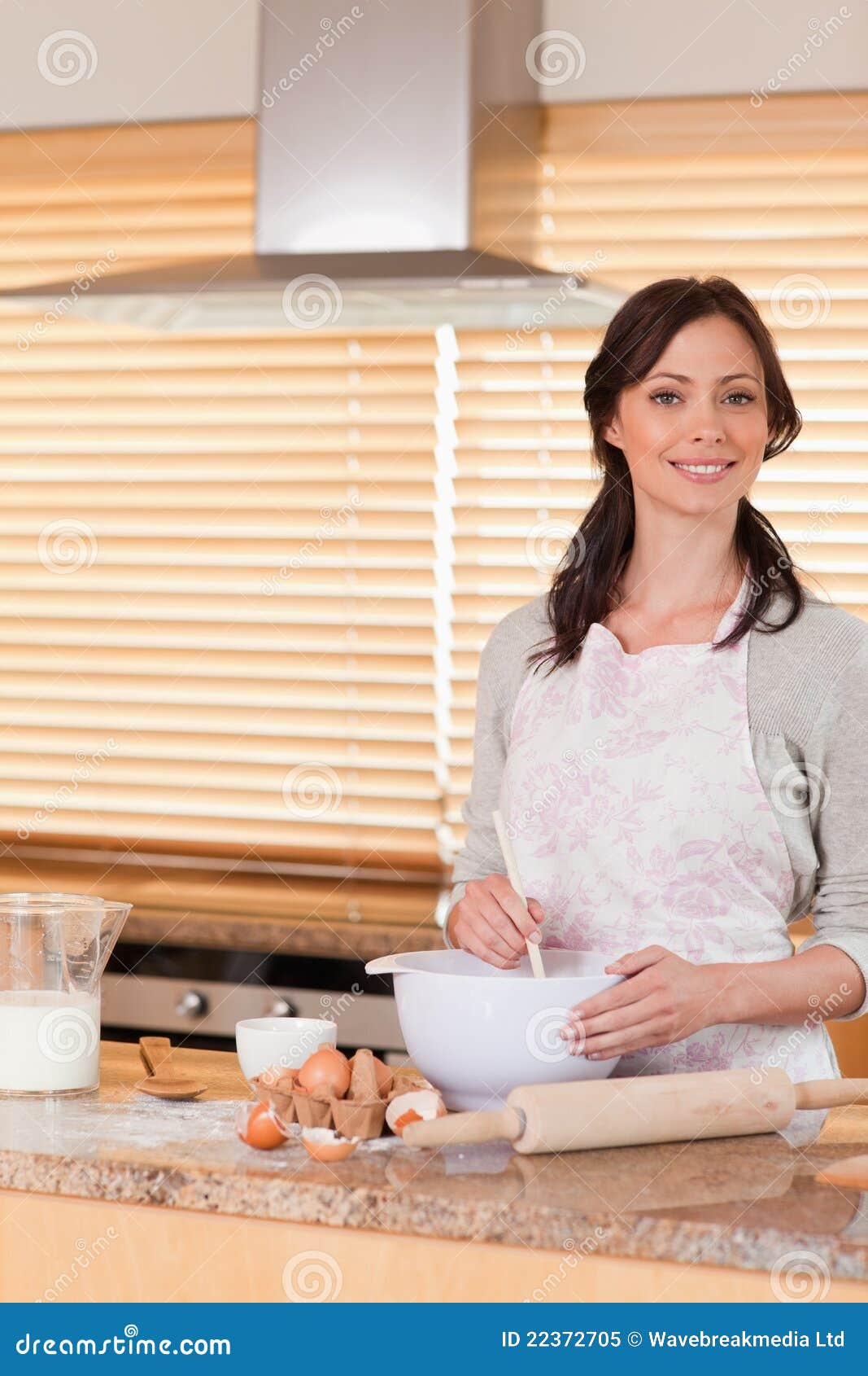 Portrait of a Beautiful Woman Baking Stock Image - Image of food ...
