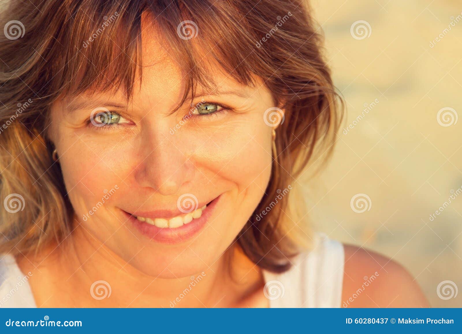 Portrait of a Beautiful Woman on the Beach Stock Image - Image of ...
