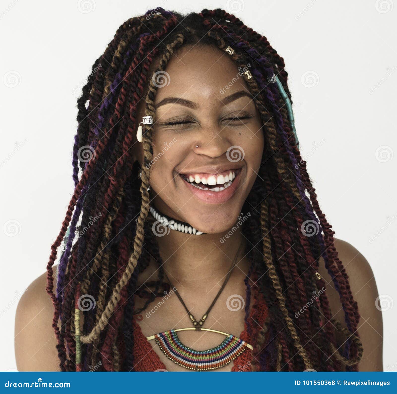 Portrait of a Beautiful Woman with Braids Stock Photo - Image of ...