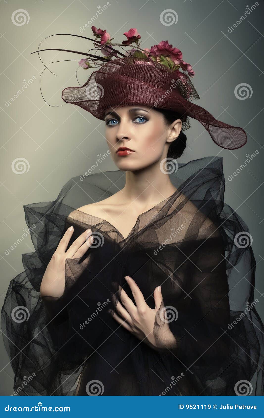Portrait of Beautiful Woman in the Cap. Stock Image - Image of looking ...