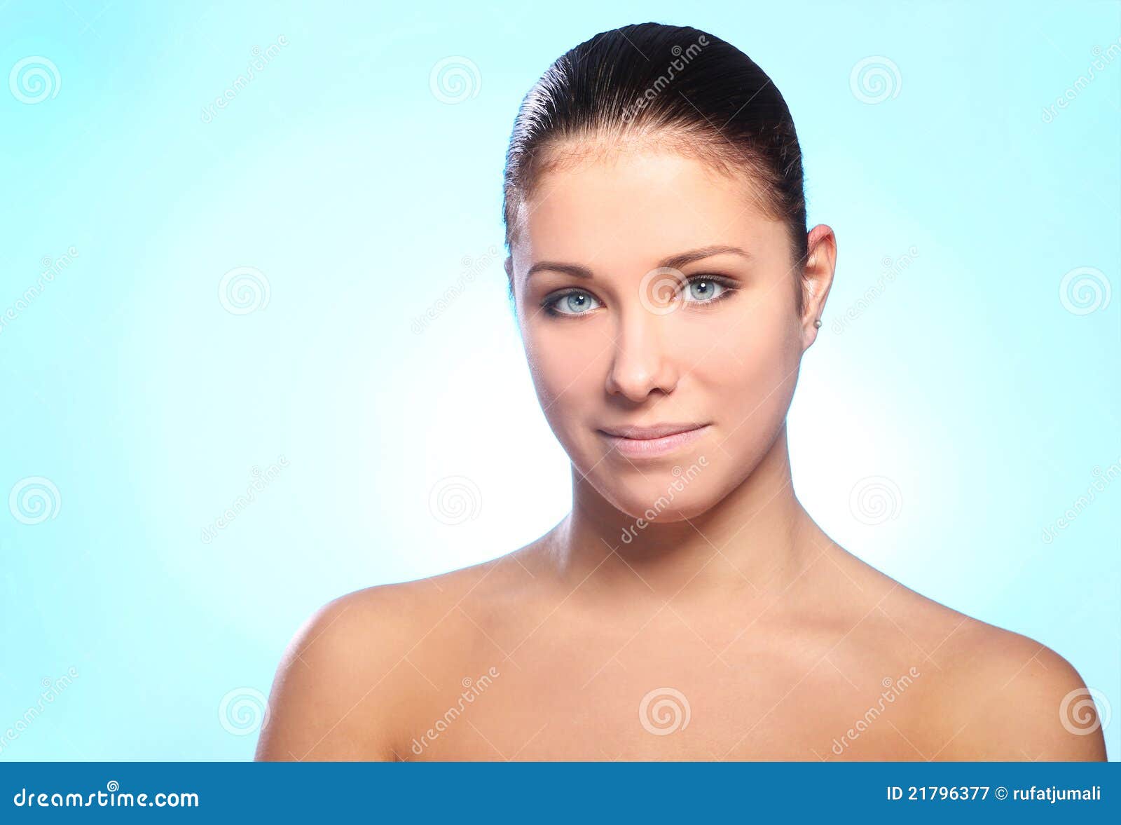 Portrait of Beautiful Woman with Clean Face Stock Image - Image of ...