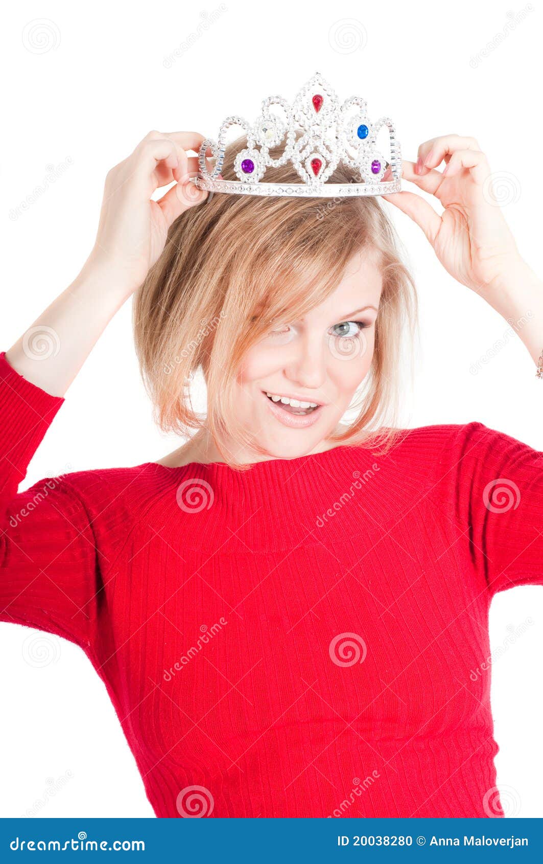 Portrait of Beautiful Woman with Crown Stock Photo - Image of human ...